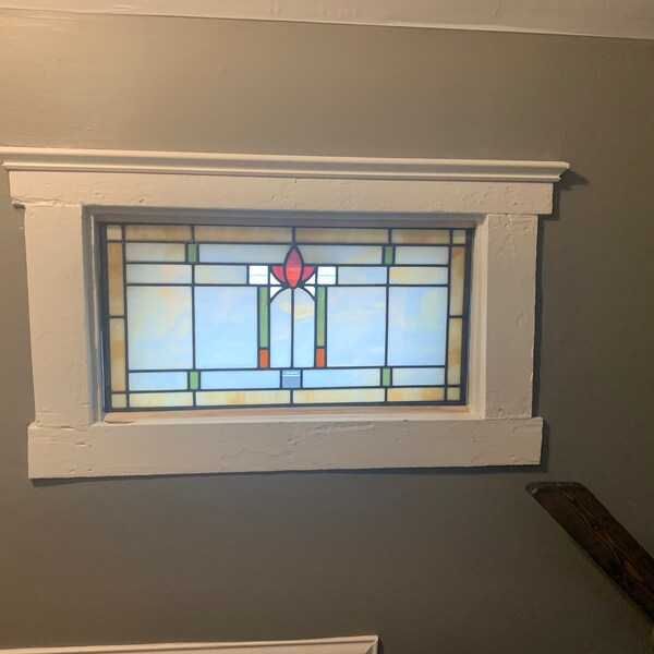 Craftsman Style Stained Glass Window - Etsy