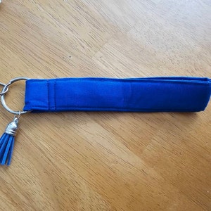Blue Denim Jeans Key Fob Wristlet Keychain With Tassels - Etsy