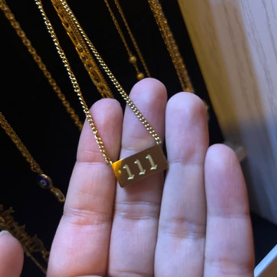 Gold Angel Number 11:11 Necklace 18k Gold 1111 Angel Number Pendant ...