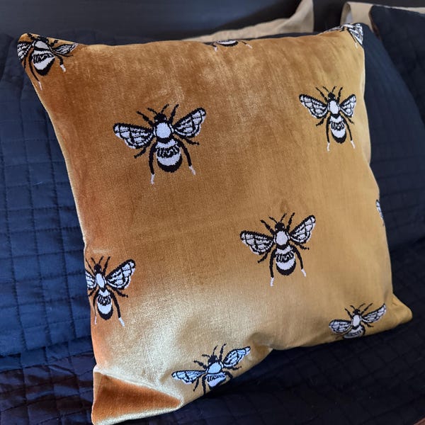 Bee Pillow COVER Only-bumble Bee Pillow-yellow Bee Pillow-queen Bee ...