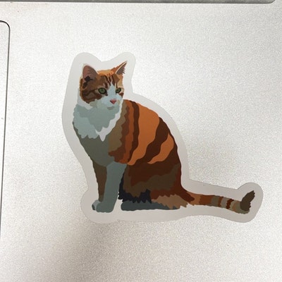 Cute Matte Orange Tabby Cat Sticker Feline Stickers Cat - Etsy