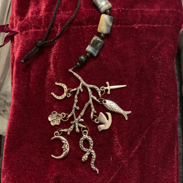 Cimaruta Italian Folk Magic Good Luck Charm w/ Column Beading: Pyrite ...