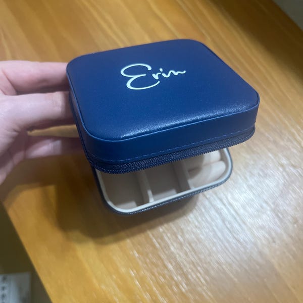 Personalized Velvet Jewelry Box,initials & Name Travel Jewelry Case ...