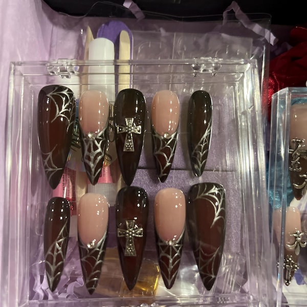 ATE Press on Nail Set Stray Kids ATE Inspired Nails Maximalist Silver ...