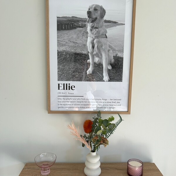 Custom Pet Poster, Personalized Dictionary Description, Pet Portrait ...