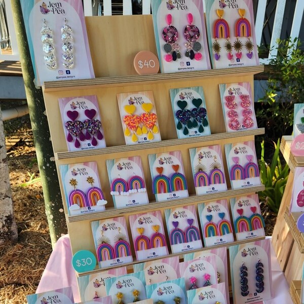 Card Display in Ply Wood - Easy Assemble Postcard Stand for Market and ...