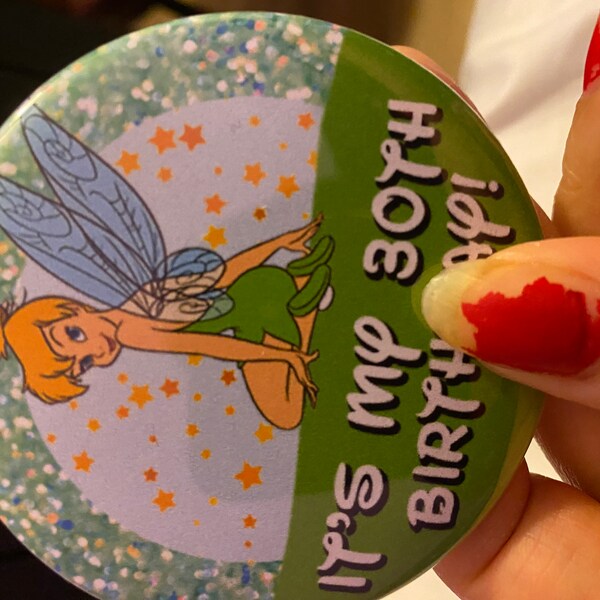 Tinkerbell Birthday Buttons-disney Birthday Buttons-disney Birthday ...