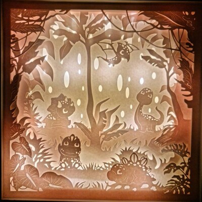 Forest Animals Lightbox SVG Paper Cut Template Ai Dinos Baby - Etsy