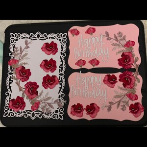 6 Pretty Rectangle Die Card Cut Outs Plus 1 Bonus Floral Card for ...