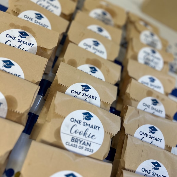 One Smart Cookie Class of 2024 Graduation Stickers, Graduation Party ...