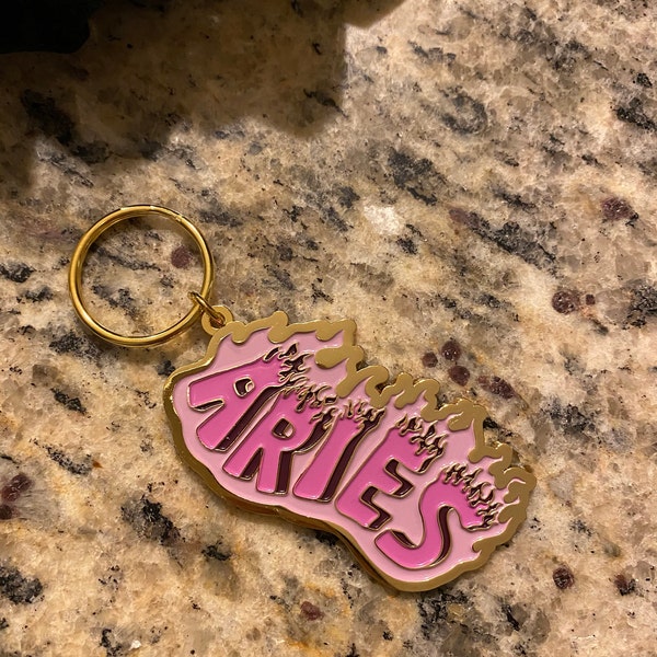 Aries Zodiac Keychain - Etsy