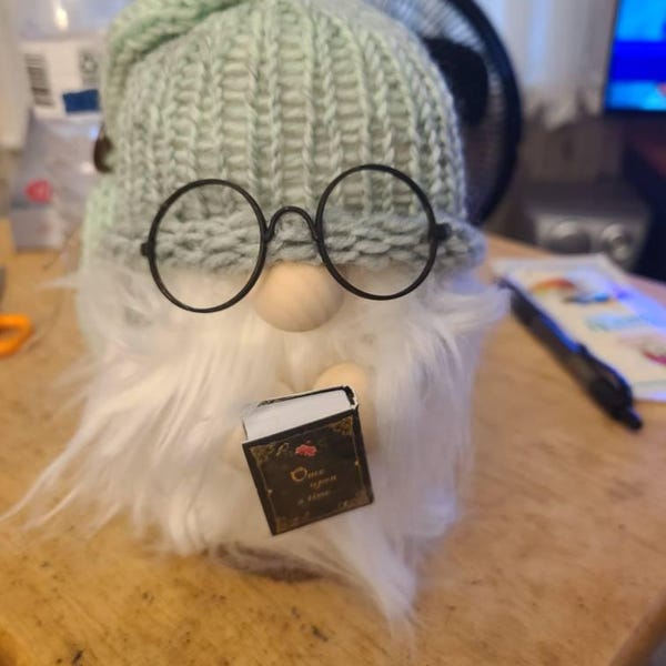 Book Gnome Reading Gnome Knitted Gnome Farmhouse Decor Spring Gnome Gnome With Glasses