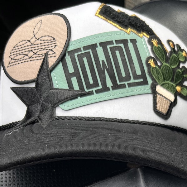 Checkered Salty Iron on Heat Adhesive Embroidered Patch, Western ...