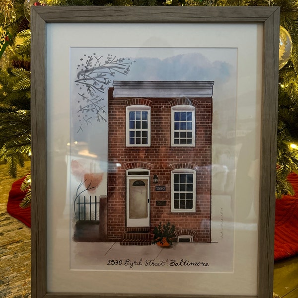 Custom Row Home Portraits: Baltimore, Philadelphia, DC Housewarming ... Custom Row Home Portraits: Baltimore, Philadelphia, DC Housewarming ...