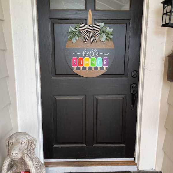 Summer Front Door Decor | Hello Summer | Popsicles | Summer Door Hanger ...