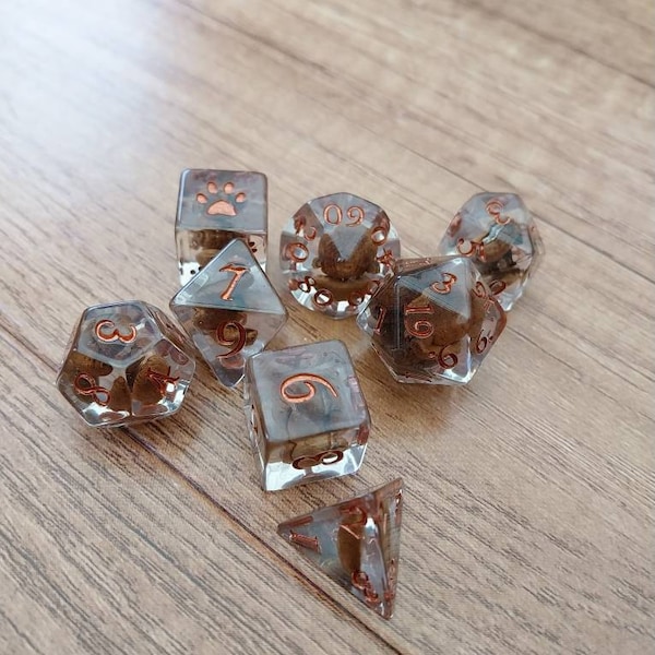 Coffee Bean Dnd Dice Set: Real Coffee, Copper Font - Etsy