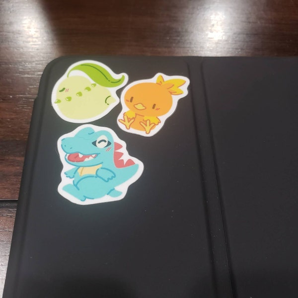 Pokemon Starters Waterproof Sticker Sheet 4.25 X 5.5 Inch Glossy Vinyl ...