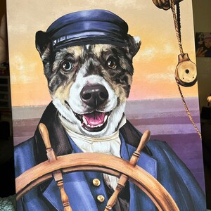 Sea Captain, Pet Portrait, Custom Pet Portrait, Royal Pet Portrait, Pet ...