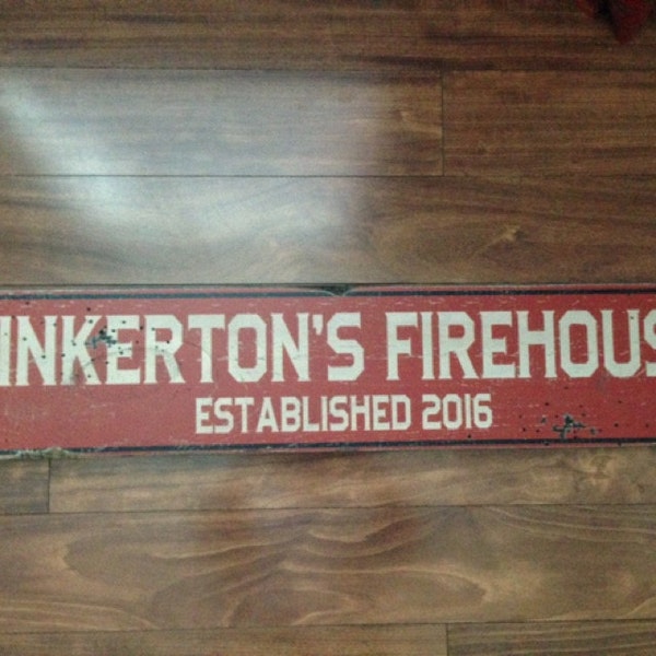 Custom Fire Station Sign, Antique Fire Station Gifts - Primitive Rustic ...