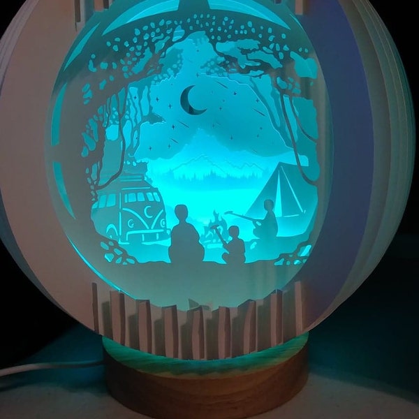 Camping Sphere Pop-up: 3D Paper Cutting Template (digital File) - Etsy
