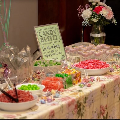 Candy Buffet Sign, Grab a Bag & Enjoy Some Treats Sign, Candy Bar ...