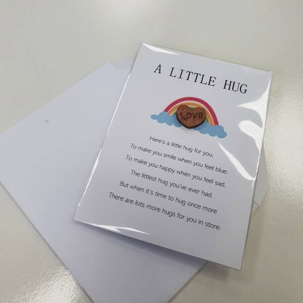 PERSONALISED, A TINY Little Pocket Hug With Poem Card, Isolation Gift ...
