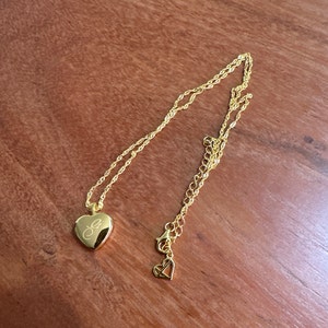 Initial Heart Locket Necklace by Caitlyn Minimalist Gold Locket Photo ...