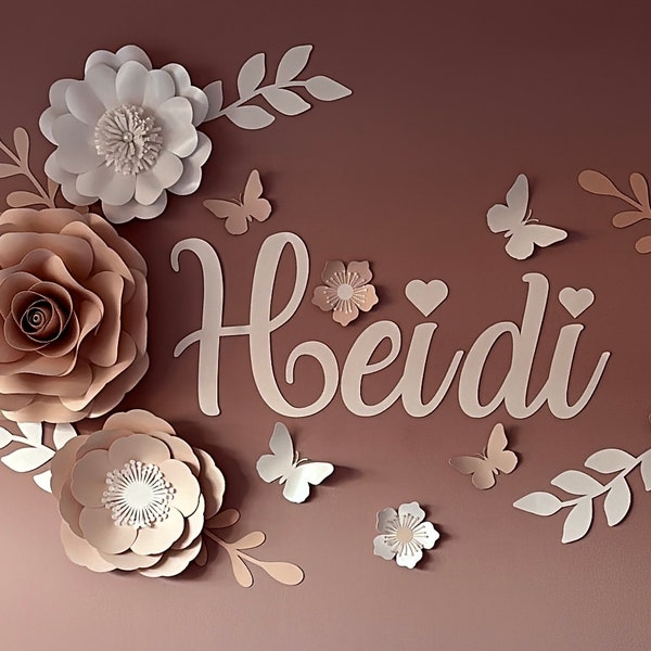 Rose Gold Paper Flower Wall Decor With Name/our New House/elegant House ...
