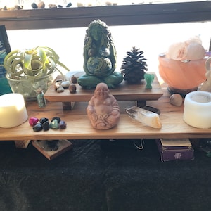 Altar Table, 2 Set, 2 Tier Altar Table, Crystal Shelf, Small Space ...