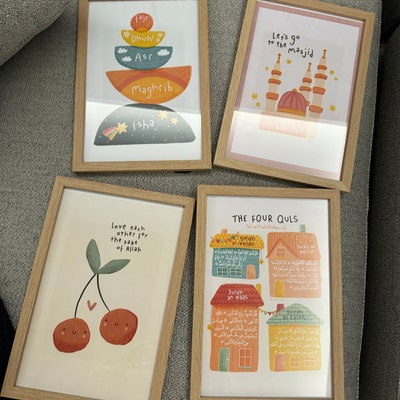 Daily Prayers Print Islamic Kids Print Childrens Wall Art Eid Gift for ...