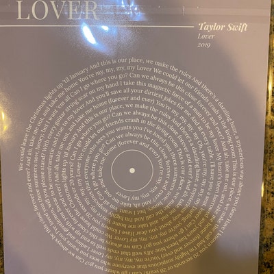 Record Lyrics Personalized Song Print, Favorite Song Digital Download ...