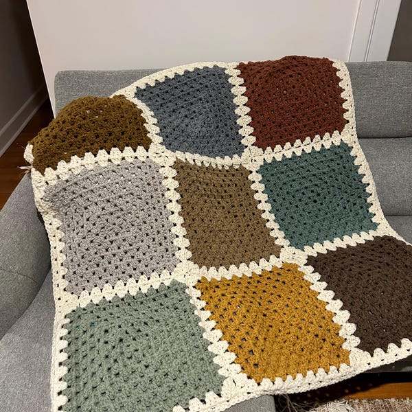 9 Square Granny Throw Crochet Pattern (PDF Digital Download Only ...