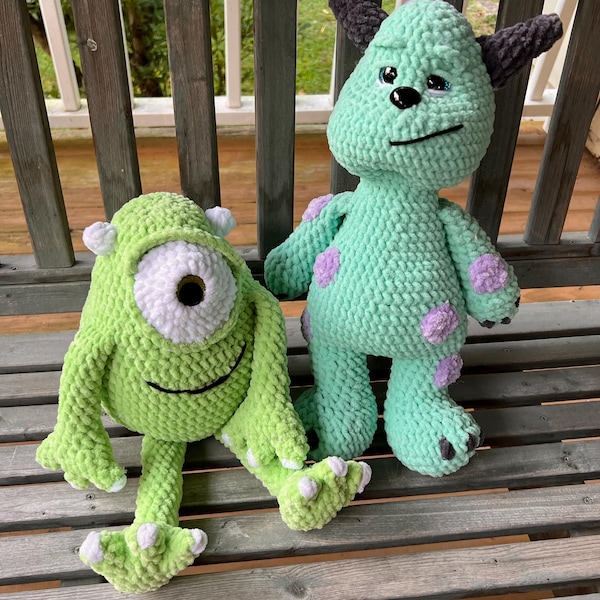3-in-1 Mike Wazowski, Boo, Sullivan Crochet Pattern Plush Amigurumi Toy ...
