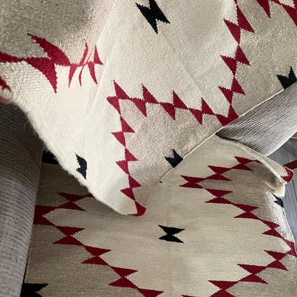 Red and Black Navajo Rug, Navajo Bedroom Rug, Made to Measure Rug ...