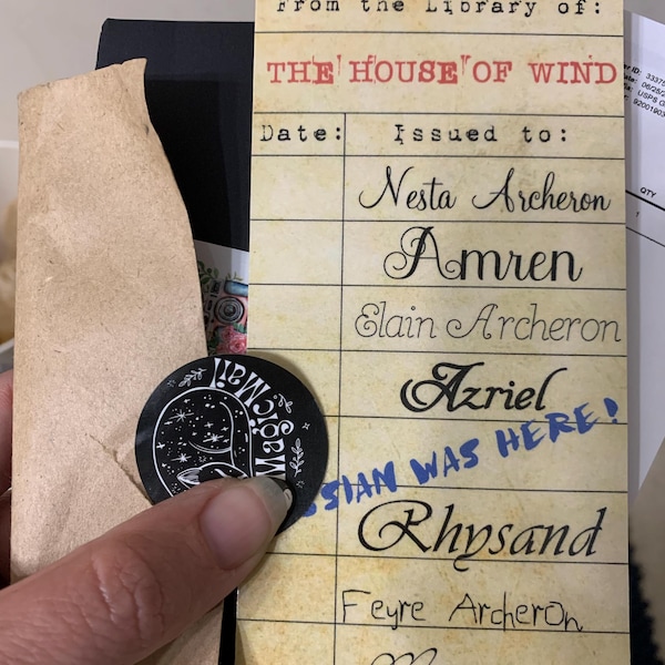 ACOTAR House of Wind Library Card Bookmark | A Court of Thorns and ...