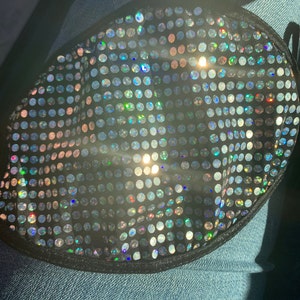 Disco Robot Super Holographic Black Face Mask for Festivals and Raves ...