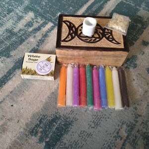 Pentacle Altar Tile Gift Kit, Incense Burner, Cone Burner, Pentagram ...