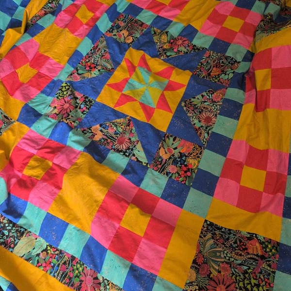 Flower Checks Quilt Pattern - Etsy