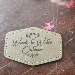 Set of 10 Blank Rawhide Laserable Leatherette Rectangle Patch With ...