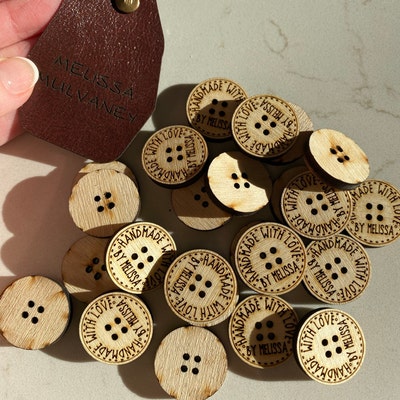 Product Tags, Wooden Buttons, Personalized Wooden Buttons, Handmade ...