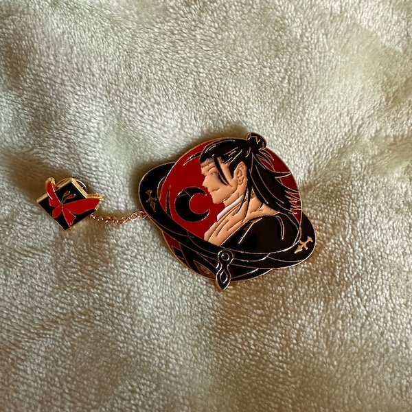 The Student Vibrant Enamel Badge Brooch Pin With Chain - Microfiber ...