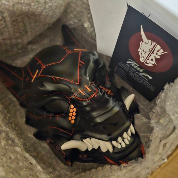 Kitsune Mask, Orange Japanese Fox Mask, the Nine Tail Fox, Anime Mask ...