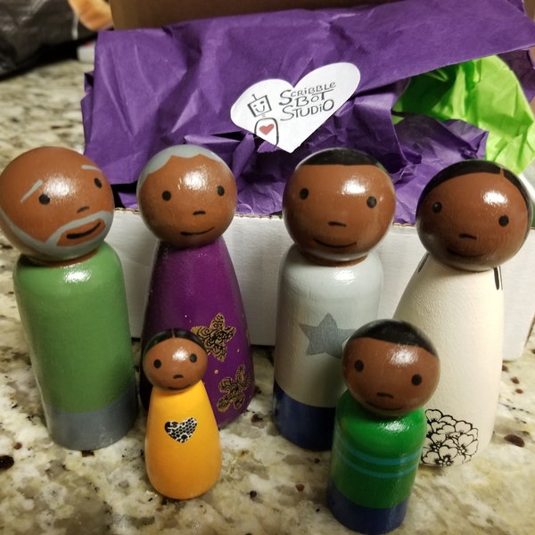 Wooden Finger Puppets King and Queen Peg Doll Puppets ready to Ship ...