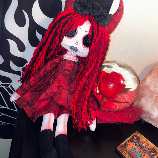 BILLIE OOAK Rag Doll 19 Inspired by BEETLEJUICE Movie by Tim Burton ...