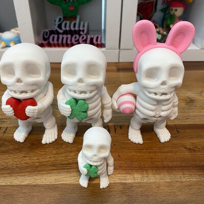 3D Printed Articulated Fidget Skeletons Heart Skeleton Lucky Skeleton ...