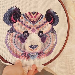 Mandala Panda P201 Cross Stitch Embroidery Pattern Instant Download ...