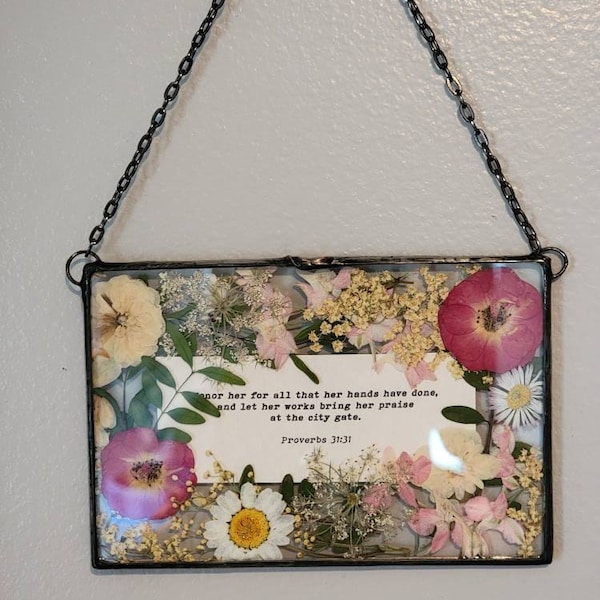 Pressed Flower Frame: Psalm Bible Verse, Inspirational Wall Art - Etsy
