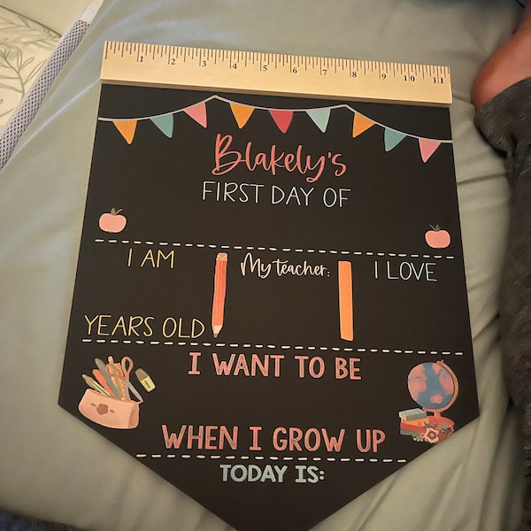 First Day of School Sign, Back to School Chalkboard, Reusable 1st Day ...