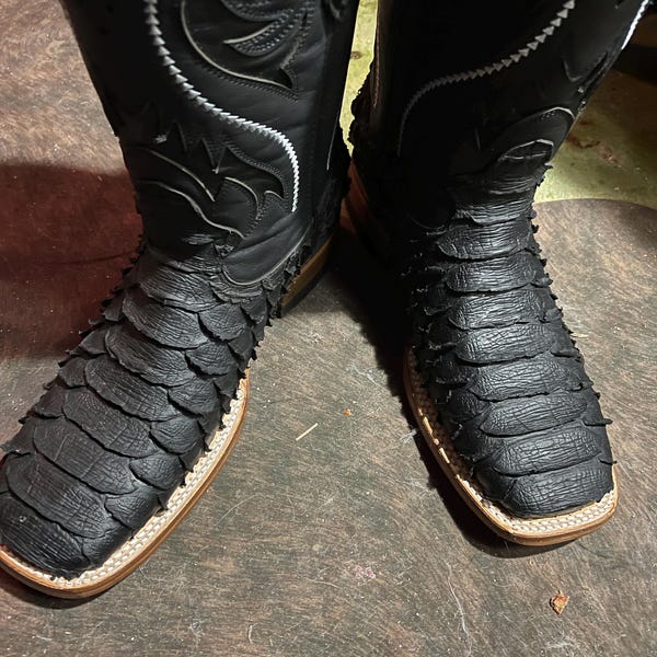 Handmade Western Tall Cowboy Boots Knee High / Tall Brown Cowboy Boots ...