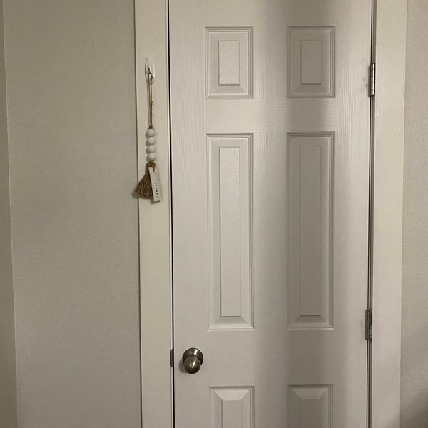 Occupied Bathroom Door Sign | Do Not Disturb Wood Bead Tassel Clay Tag ...